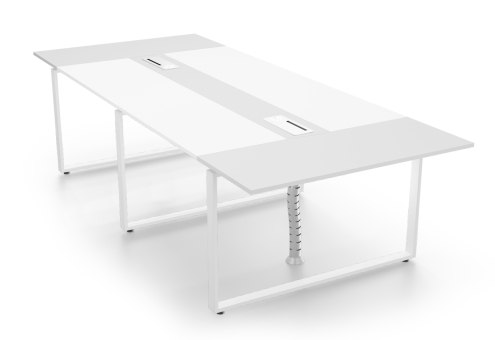 Conference table ANJA280i light grey/white with induction charging ...