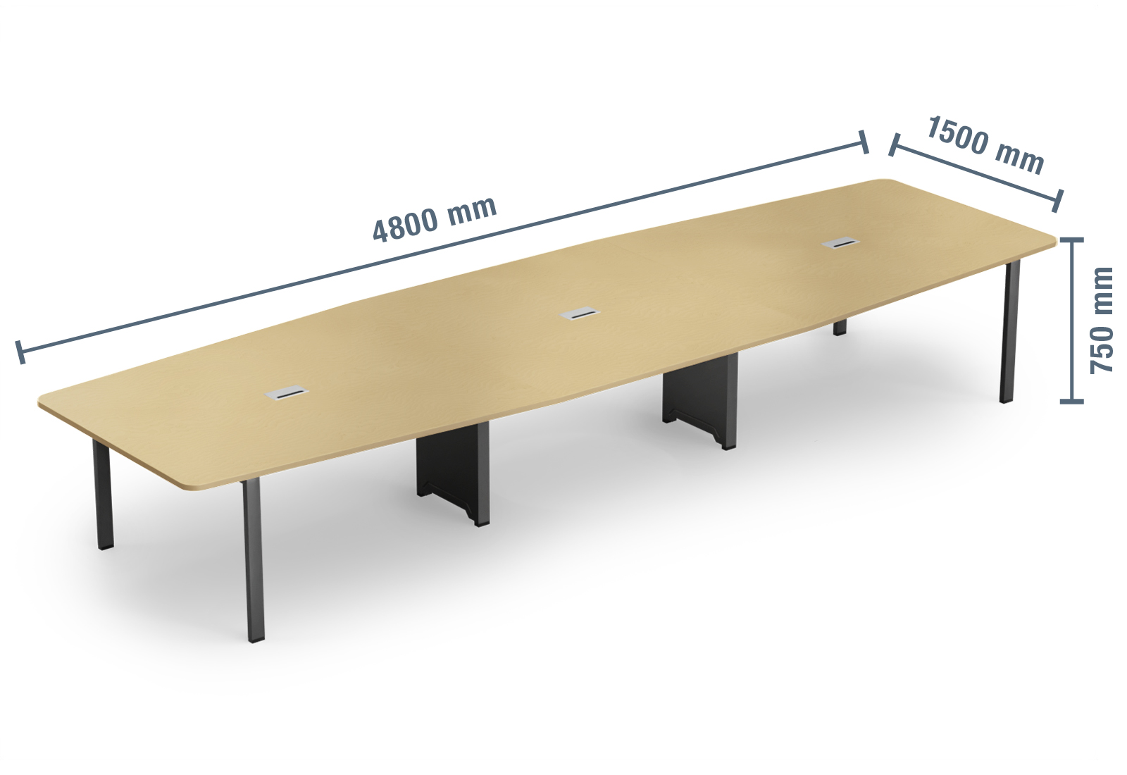 Conference table ELLA480 beige with cable duct + 16 Chairs MARINA ...