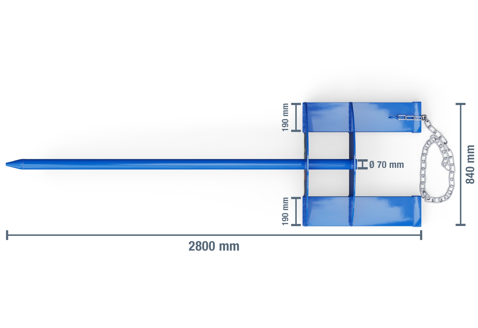 Carrying mandrel for forklift trucks GTD2000, 1.000 kg load capacity ...