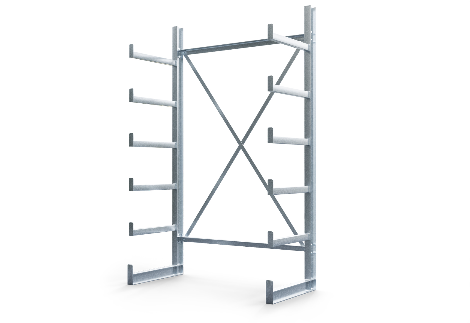 1,3 m Cantilever rack KR2500 / B-goods / Hot-dip galvanised / One-sided ...