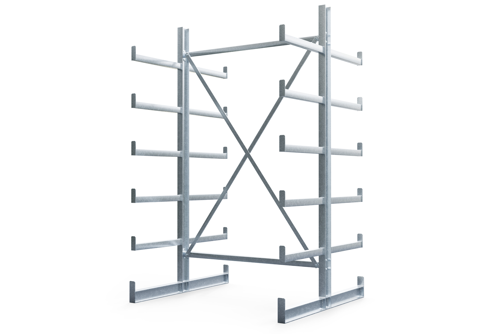 1,3 m Cantilever rack KR2500 / B-goods / Hot-dip galvanised / Double ...