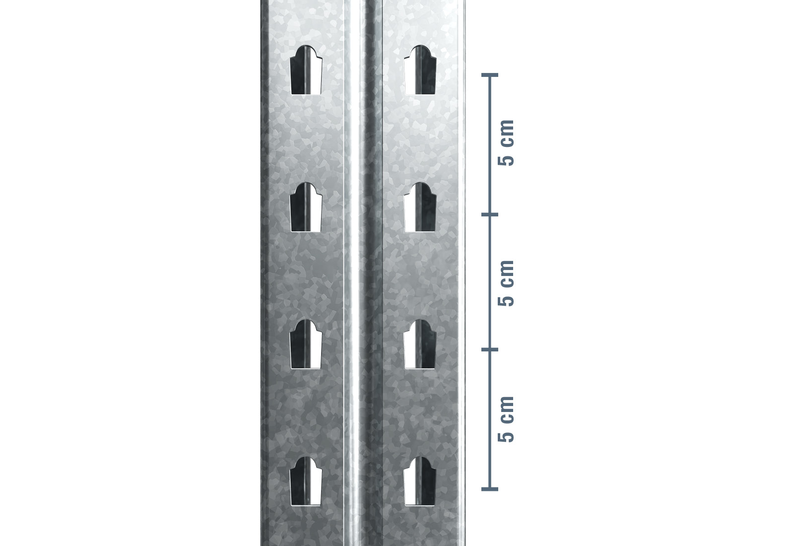7,6 m pallet rack PR9000F galvanised / 110 cm deep / 2,5 m high / 2 ...